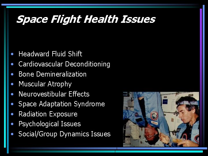 Living Working in Space First Men and Women