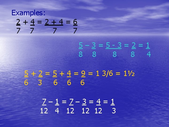 Notes 3 3 Addition and Subtraction of Fractions
