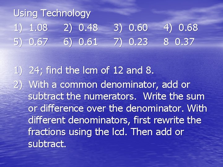 Notes 3 3 Addition and Subtraction of Fractions