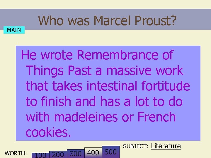 WORTH The Birth of Modern European Thought Literature