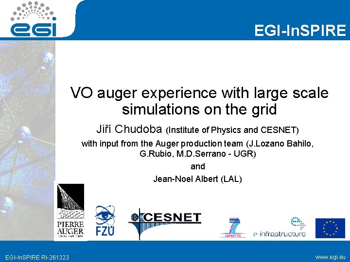 EGIIn SPIRE VO auger experience with large scale