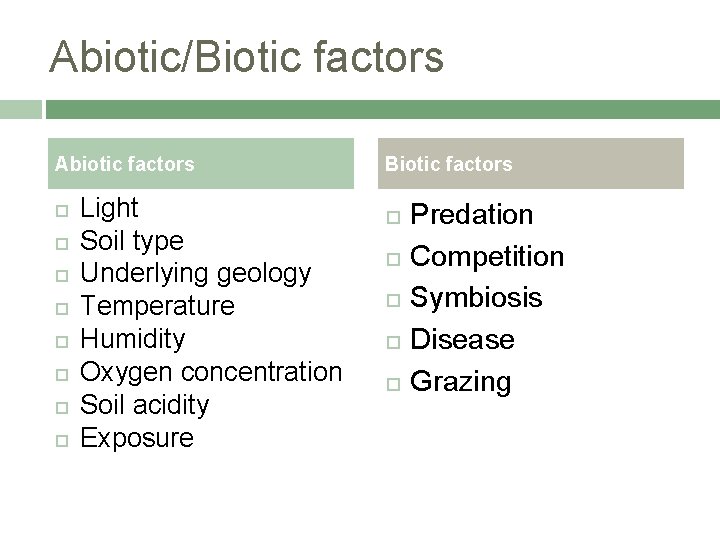 Topic 2 Ecosystems Objectives To define concepts and