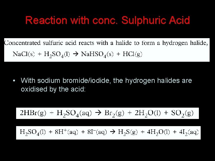 Group 7 Reactions of Halogens and Halides Disproportionation