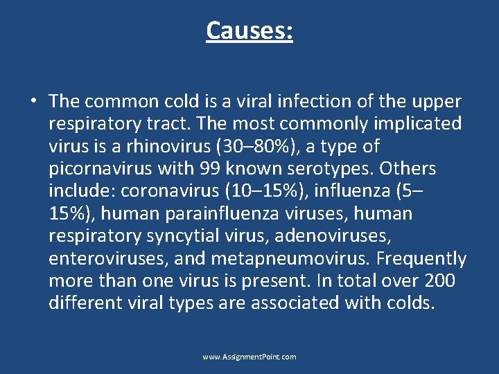 Presentation on Pharmaceutical microbiology Common cold www Assignment