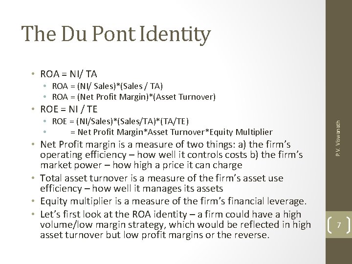 Dupont Analysis Adapted by P V Viswanath with