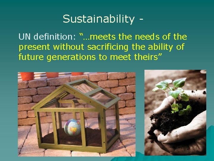 Sustainability Sustainability UN definition meets the needs of
