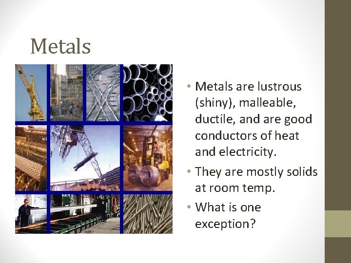 Trends in the Periodic Table Development of the