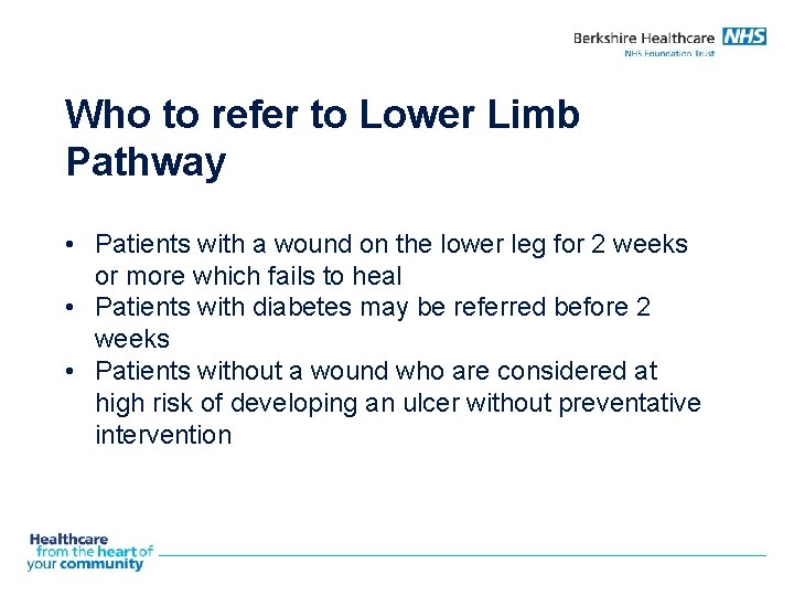 BHFT Lower Limb Service Fiona Hermon Clinical Lead