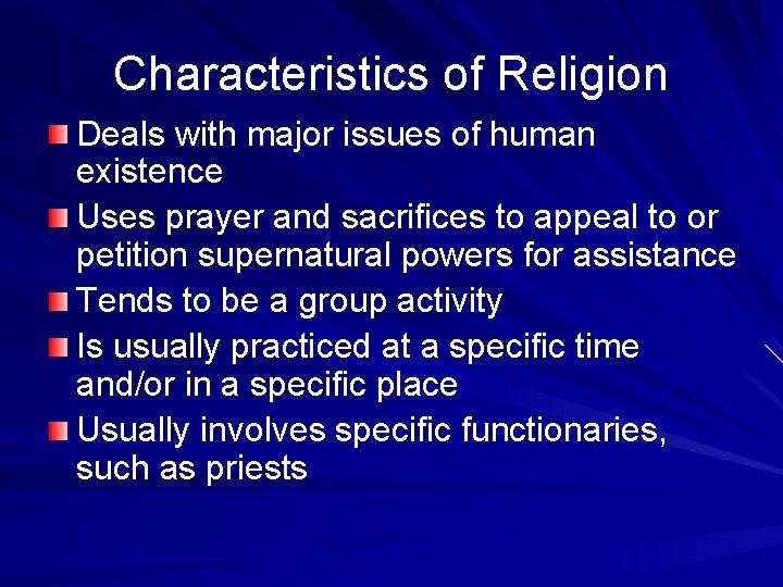 Supernatural Beliefs Unit 6 A Defining Religion is