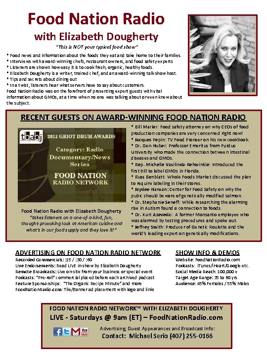 Food Nation Radio with Elizabeth Dougherty This is