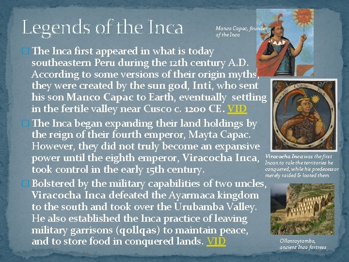 Ch 7 3 The Incas Another great civilization