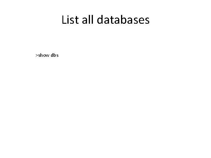Database Scenario Under mongo DB 10 most common