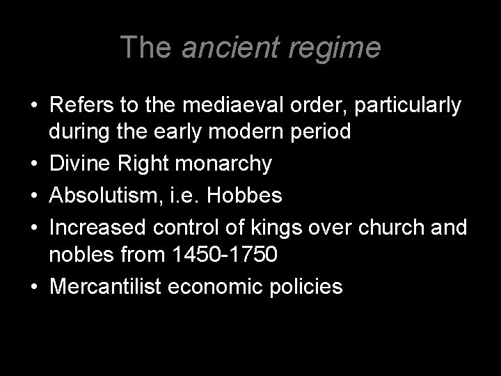 Review Session 1750 1914 General Overview The Establishment