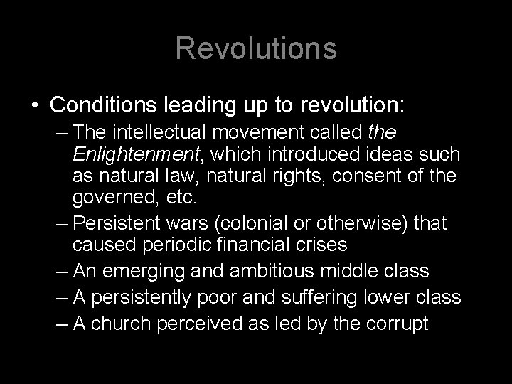 Review Session 1750 1914 General Overview The Establishment