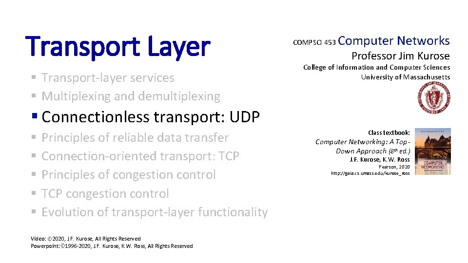 Transport Layer Transportlayer services Multiplexing and demultiplexing ...