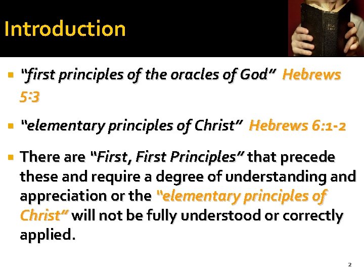 Introduction first principles of the oracles of God