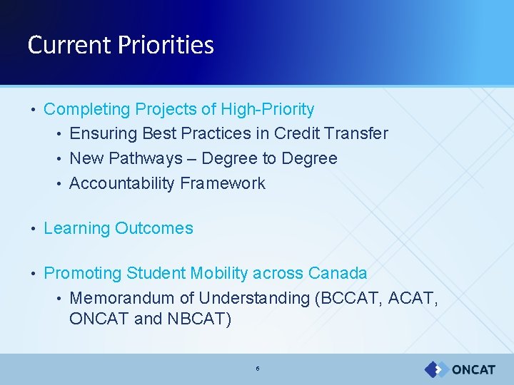 Overview and Priority Projects Presentation to 2014 NBCAT