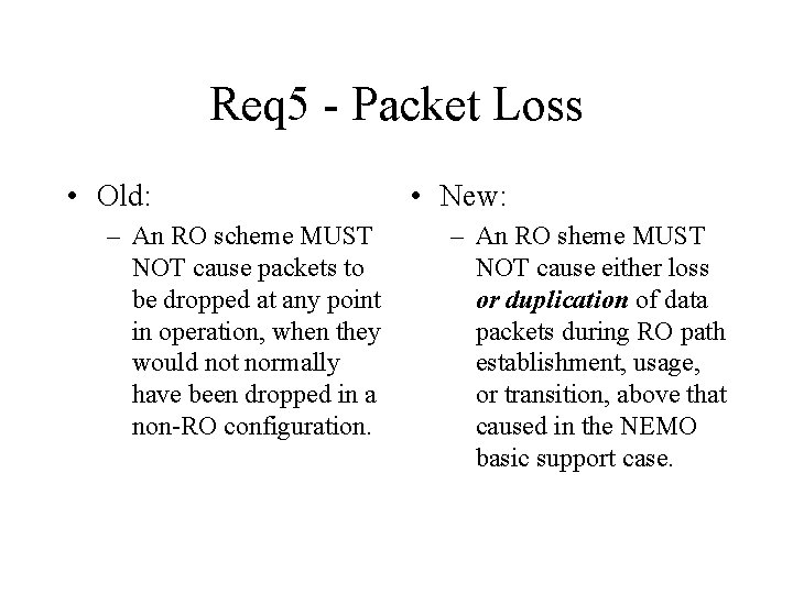 Req 1 Separability New Old An RO scheme