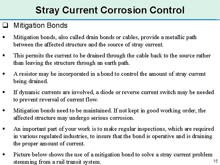 CHAPTER 6 Stray Current Interference 1 Stray Current