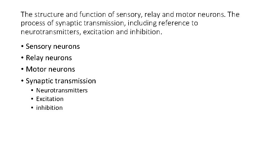 Biopsychology Syllabus The divisions of the nervous system