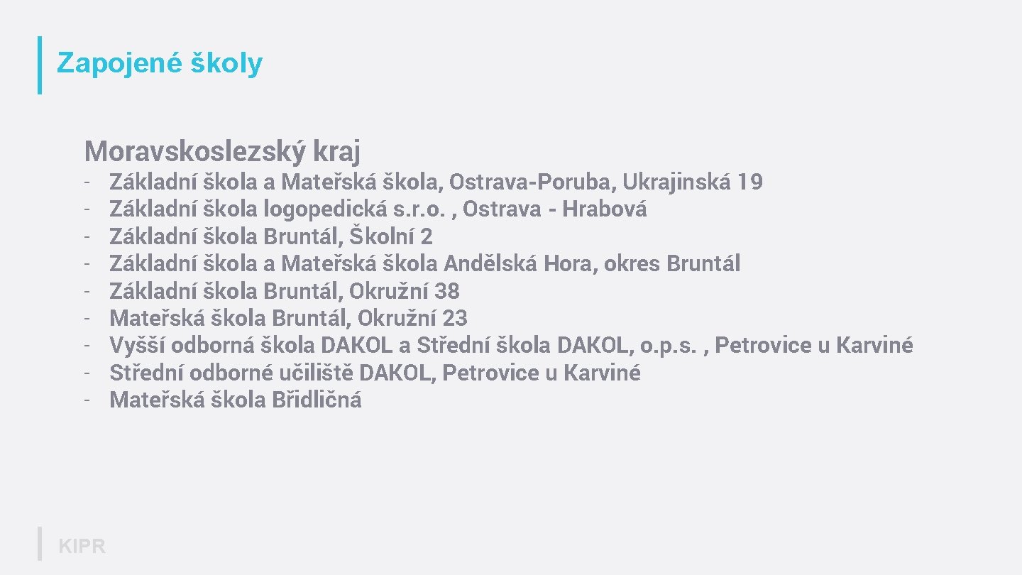 Projekt KIPR KIPR Kvalita Inkluze Poradenstv Rozvoj Podpora