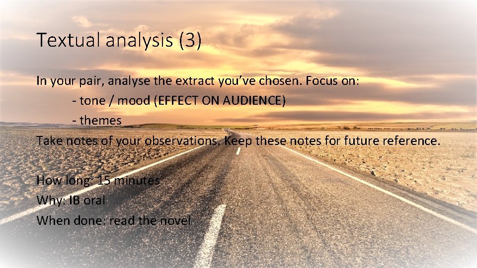 The Road Introduction This lesson Objectives About the