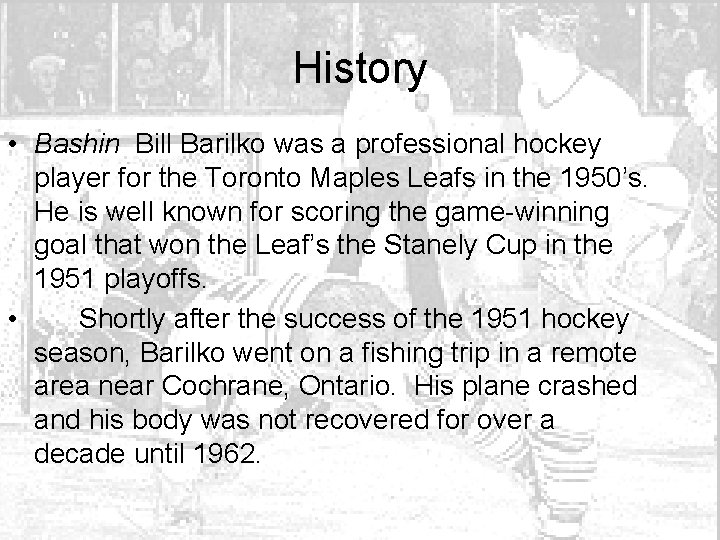 The Tragically Hip 50 Mission Cap Bill Barilko