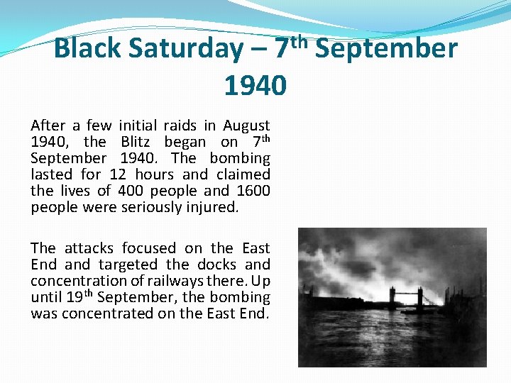 What was the nature of the Blitz during