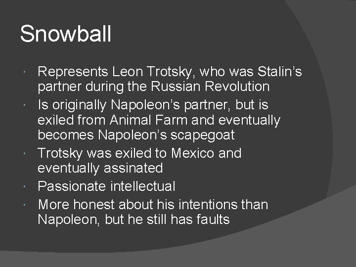 ANIMAL FARM BY GEORGE ORWELL Characters and their