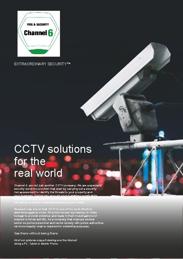 EXTRAORDINARY SECURITY CCTV solutions for the real world