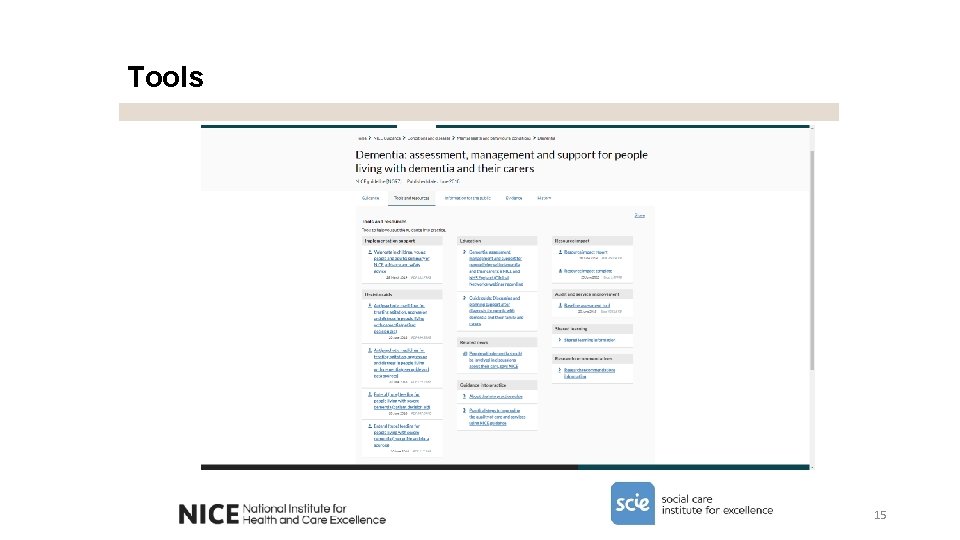 Using NICE guidance to improve and evidence quality