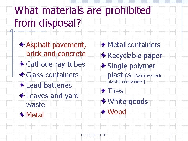 310 CMR 19 017 Waste Ban Amendments Solid