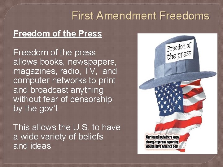The Bill of Rights Chapter 4 First Amendment