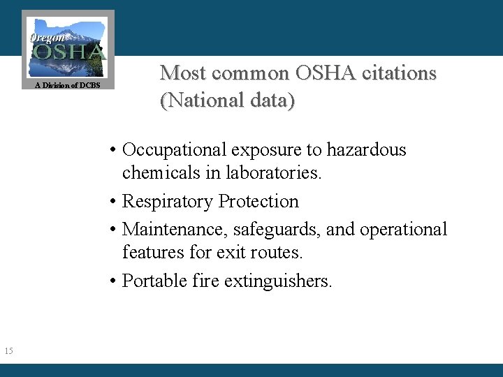Laboratory Safety Chris James Oregon OSHA Senior Occupational