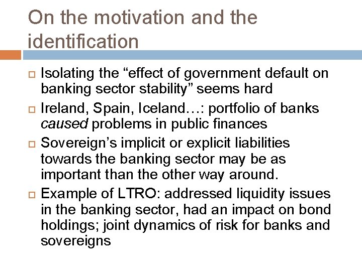 BANKS GOVERNMENT BONDS AND DEFAULT WHAT DO THE