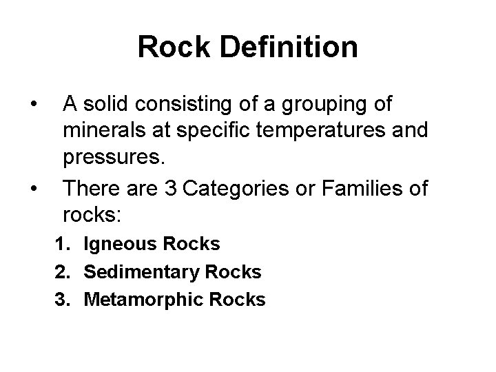 CHAPTER 4 ROCKS AND MINERALS MINERALS Mineral Definition