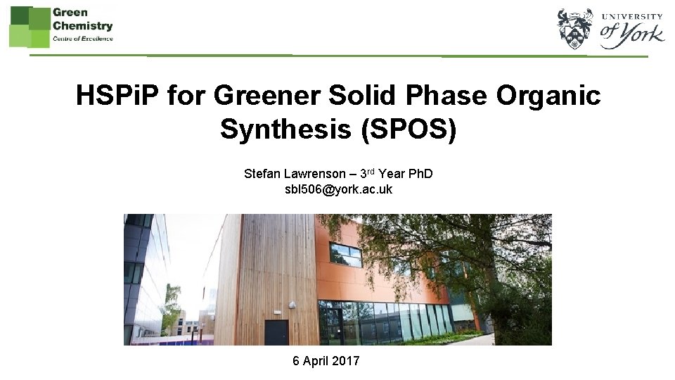 HSPi P for Greener Solid Phase Organic Synthesis