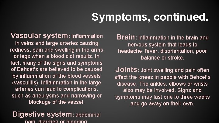 Behcets Syndrome Kelsey Rawcliffe and Jocelyn Colon Description