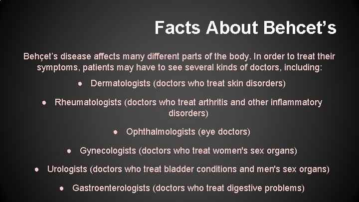 Behcets Syndrome Kelsey Rawcliffe and Jocelyn Colon Description