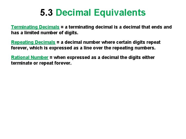 CHAPTER 5 Rational Numbers 5 1 Forms of