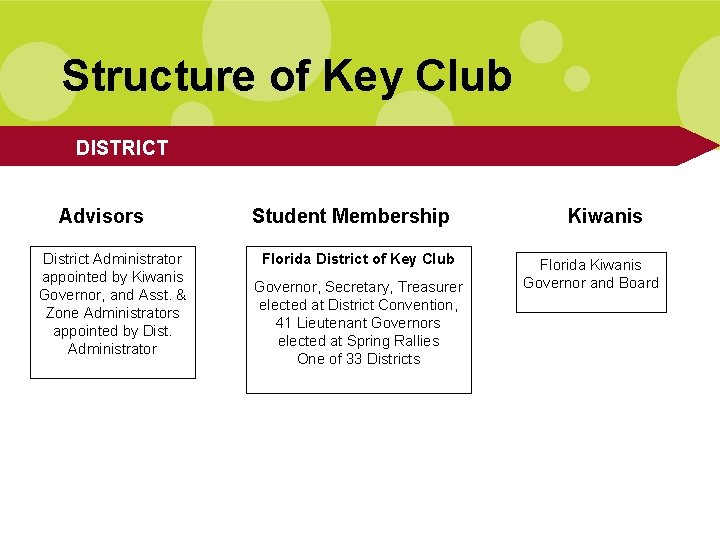 Structure of Key Club Structure of Key Club
