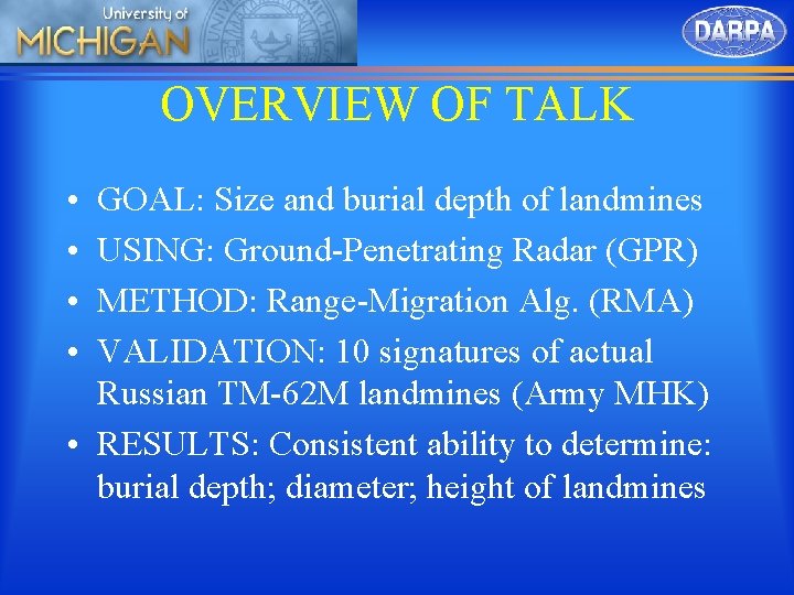 A Method for Determining Size and Burial Depth