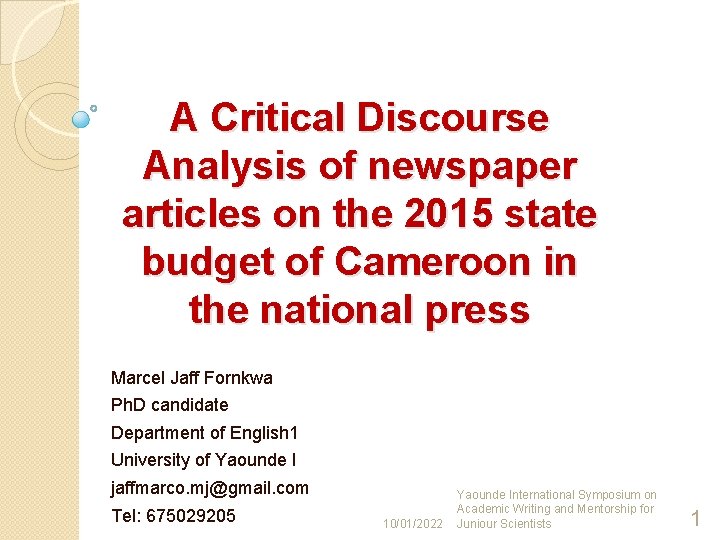 A Critical Discourse Analysis of newspaper articles on