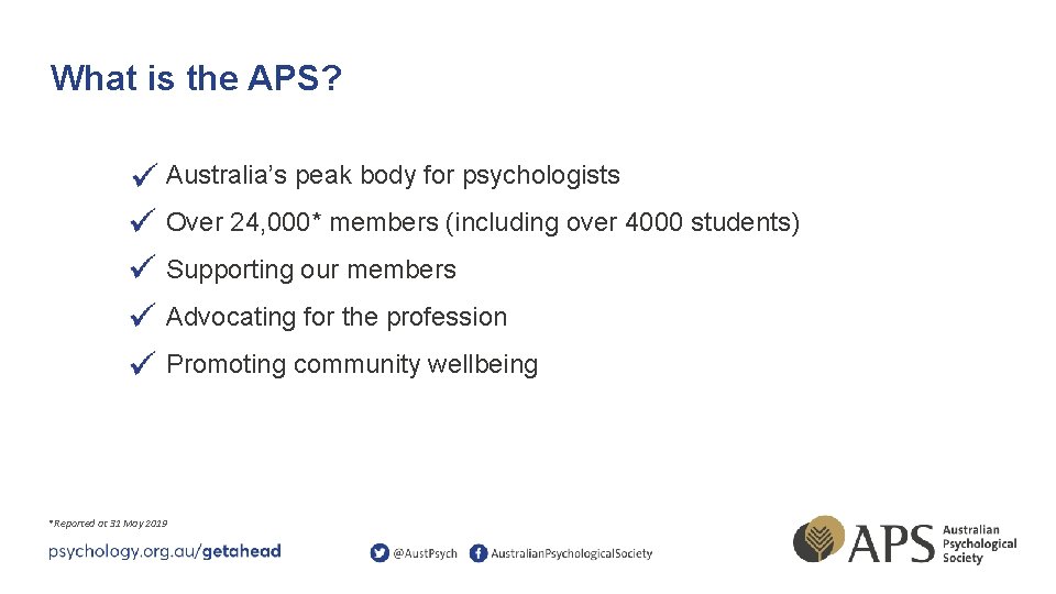 What is the APS Australias peak body for