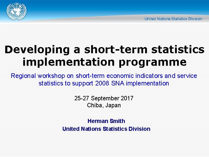 Developing a shortterm statistics implementation programme Regional ...