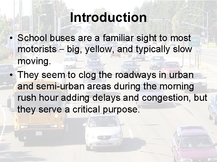 School Buses A TenMinute Training Topics Presentation Statistics