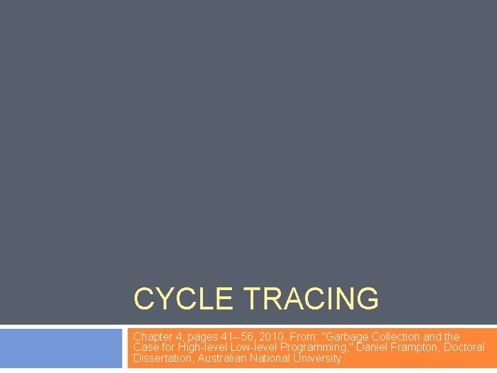 CYCLE TRACING Chapter 4 pages 41 56 2010