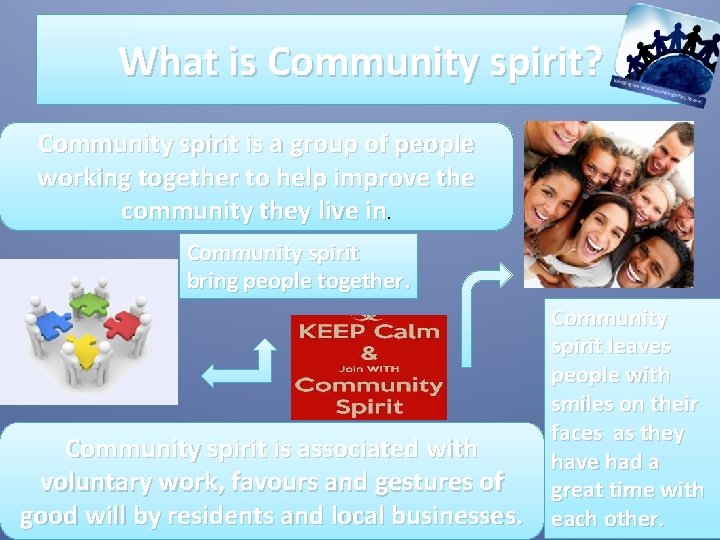 Community Spirit Bring th e who le wo