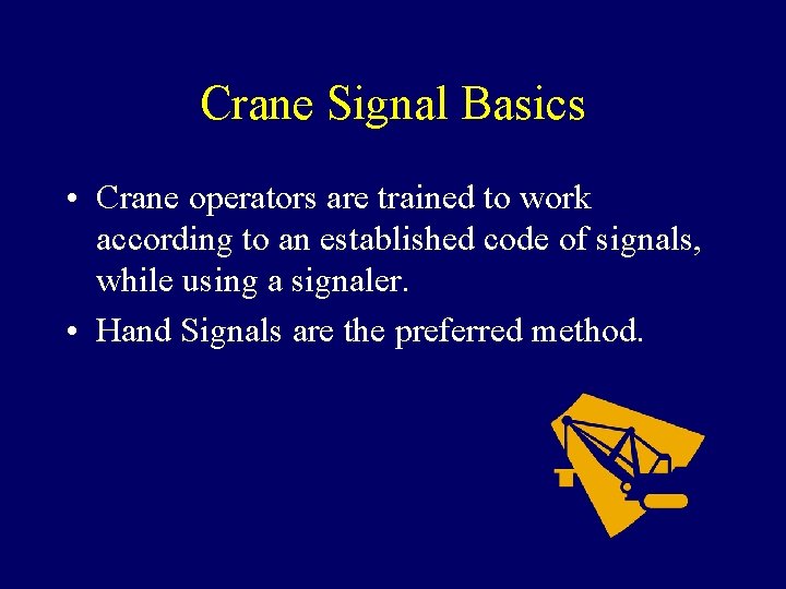 Crane Signalperson Hand Signals Crane Signal Basics Crane