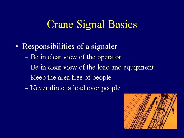 Crane Signalperson Hand Signals Crane Signal Basics Crane